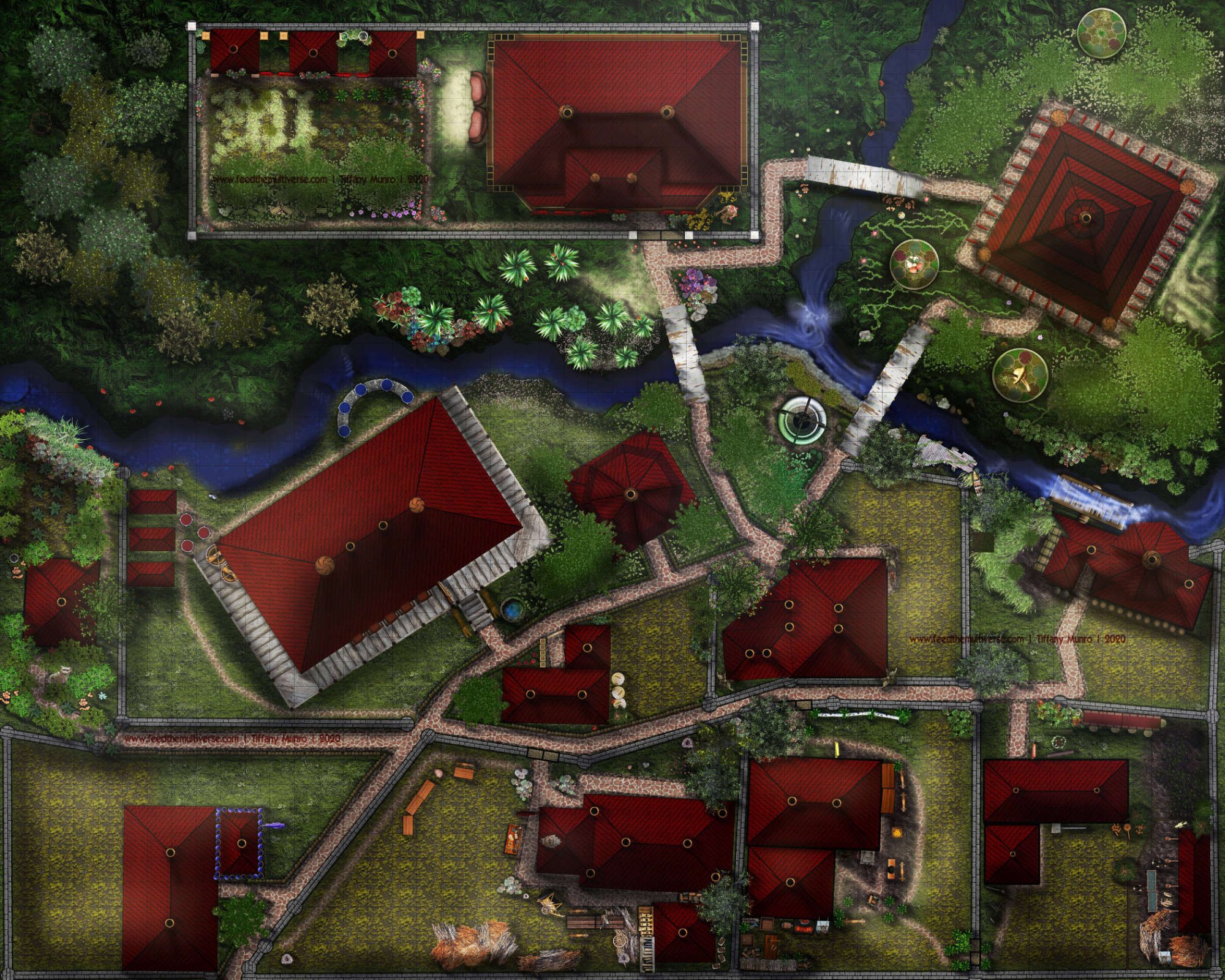 Feudal Japanese Village - 4 seasons battlemap scale - Feed the ...